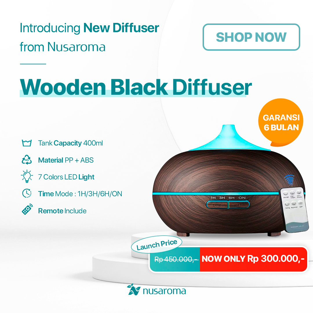 Wooden Black Diffuser - Nusaroma
